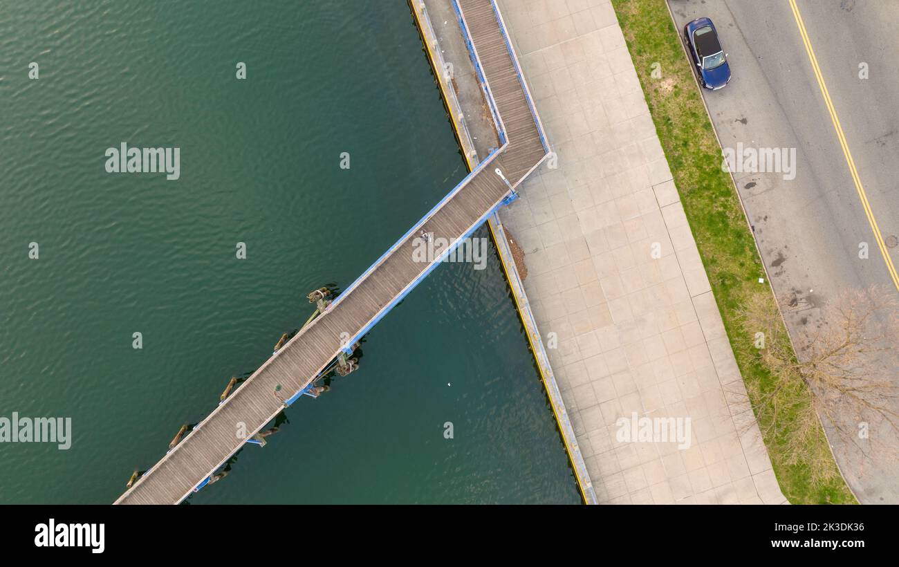 A pedestrian walkway crossing Sheepshead Bay Brooklyn, NY Stock Photo ...