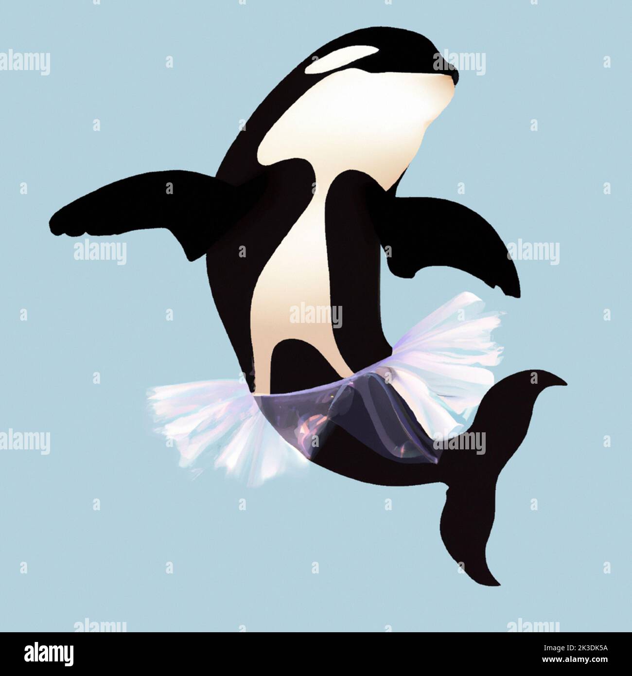 orca killer whale dancing in tutu illustration Stock Photo - Alamy