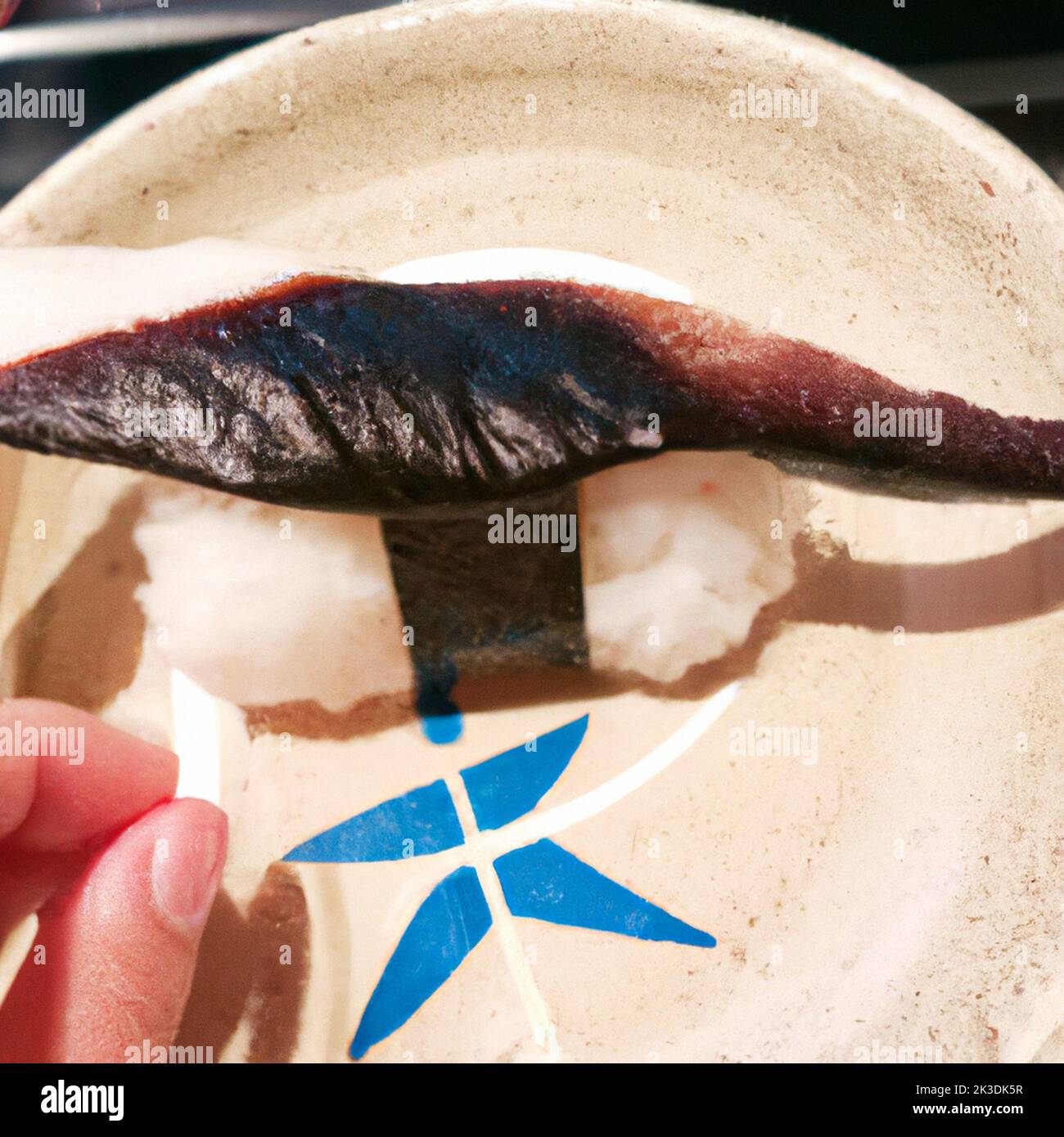 orca meat style sushi detail close up Stock Photo - Alamy
