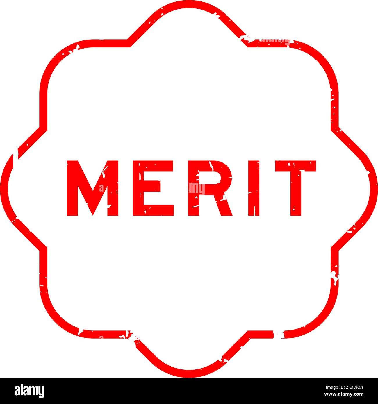 Grunge red merit word rubber seal stamp on white background Stock ...