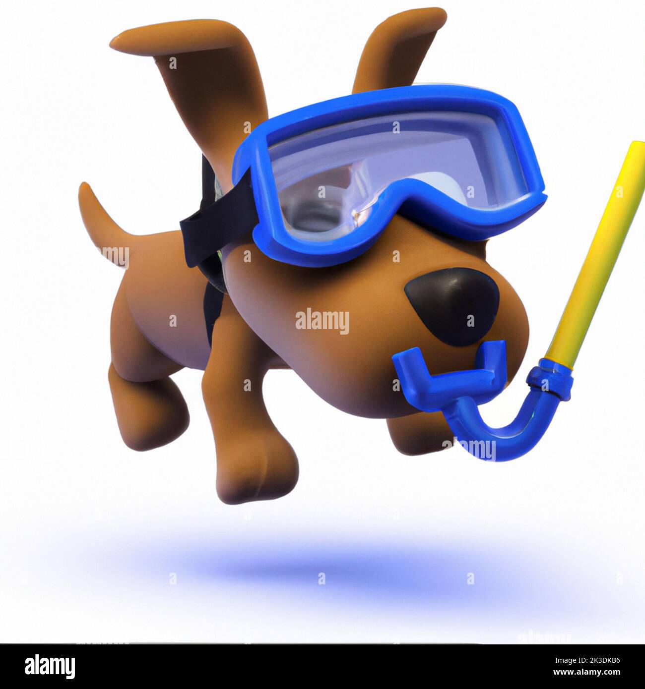 3d render of a dog scuba diving illustration Stock Photo - Alamy