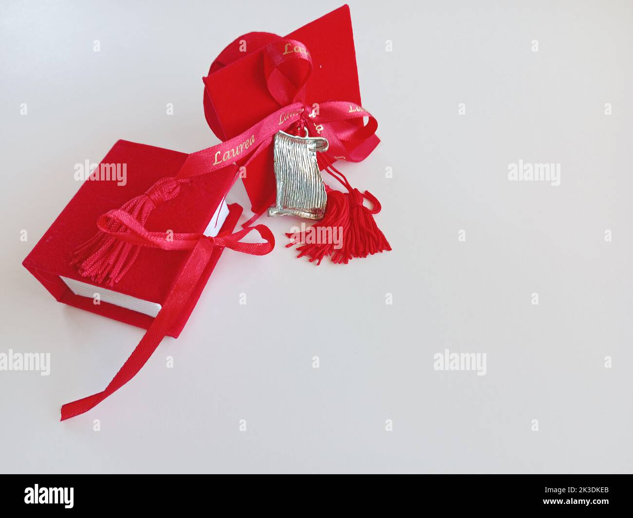 Close-Up Graduation Diploma With Red Color Hat End Gift book ...