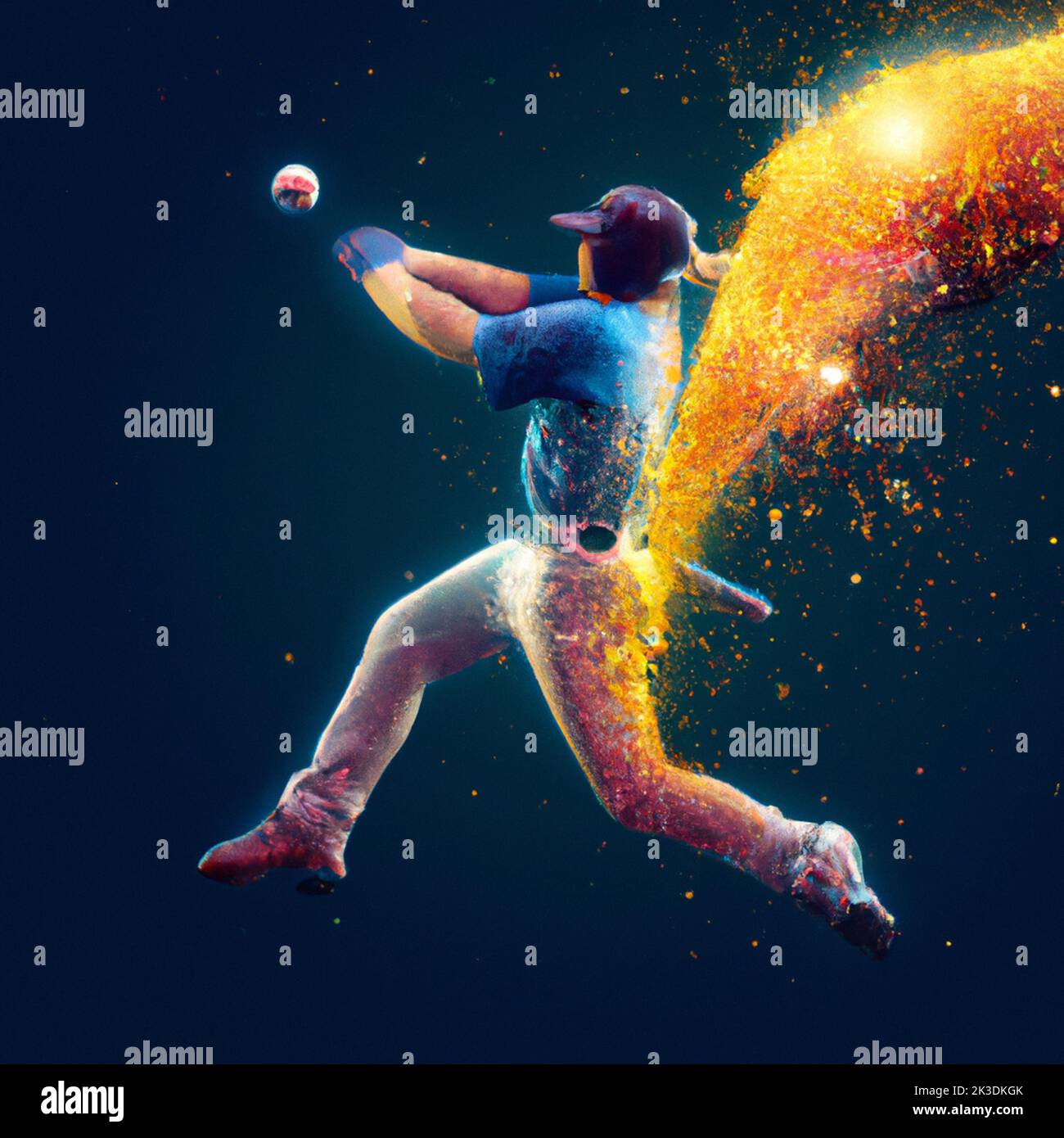 a baseball player swinging the ball hitting with the club, depicted as ...
