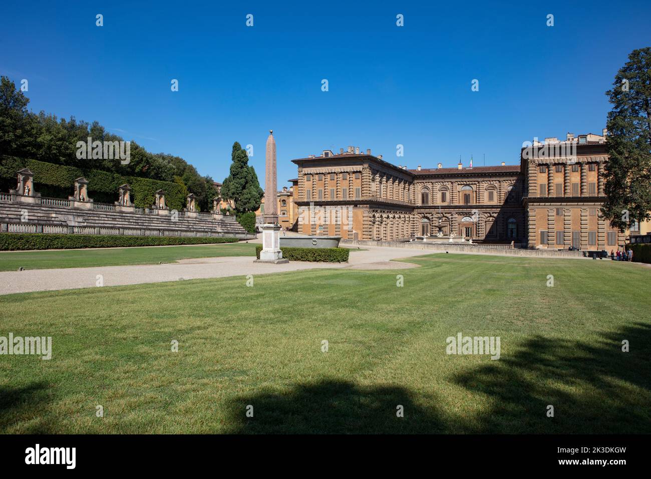 View of the majestic renaissance courtyard facades of the Pitti Palace ...