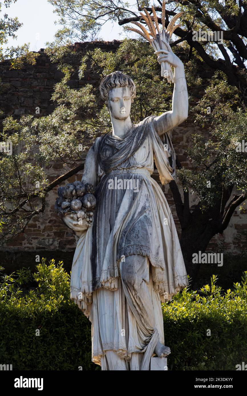 The allegorical statue of Abundance at the top of the main axis of the ...