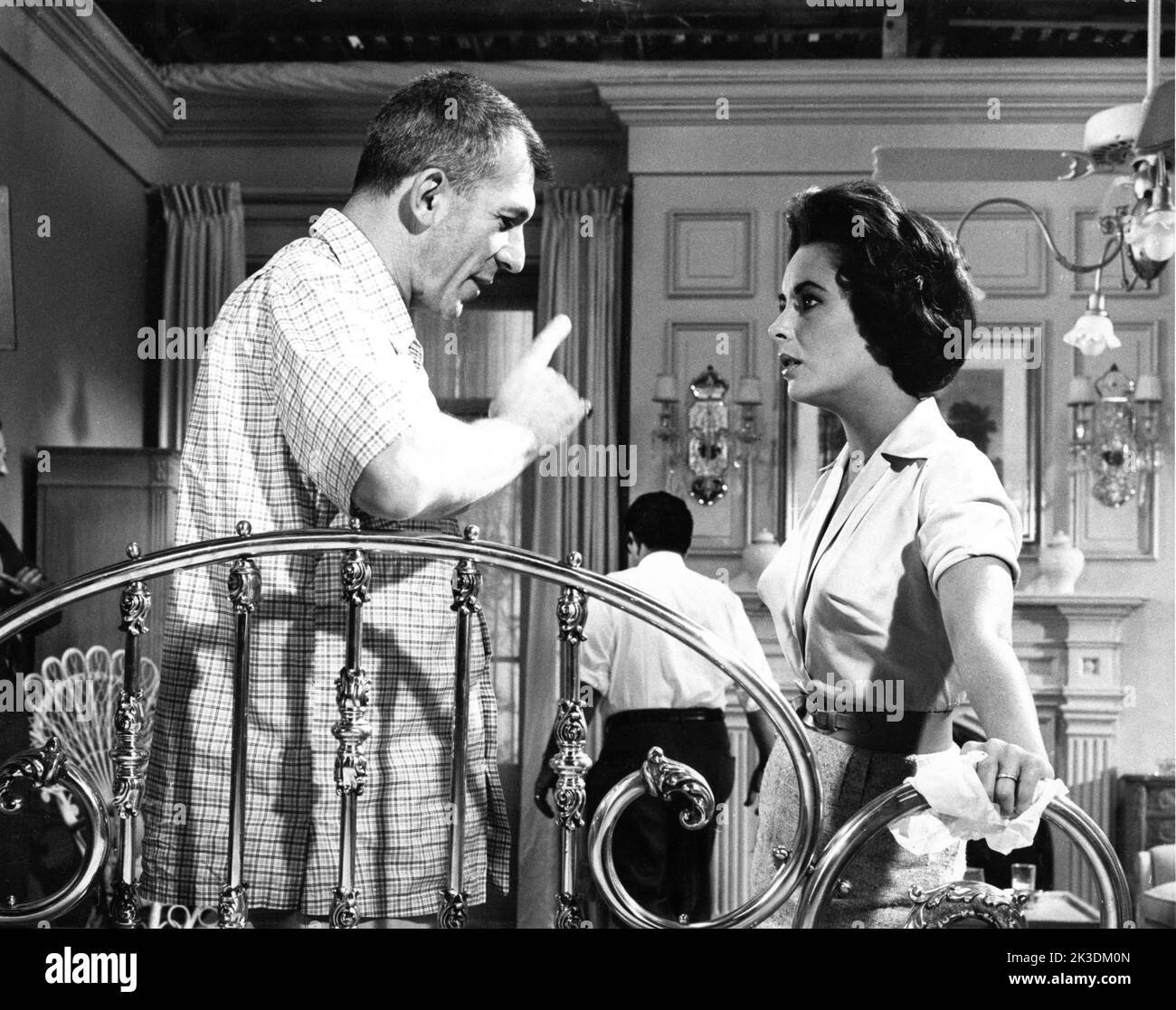 Director RICHARD BROOKS and ELIZABETH TAYLOR on set candid during ...
