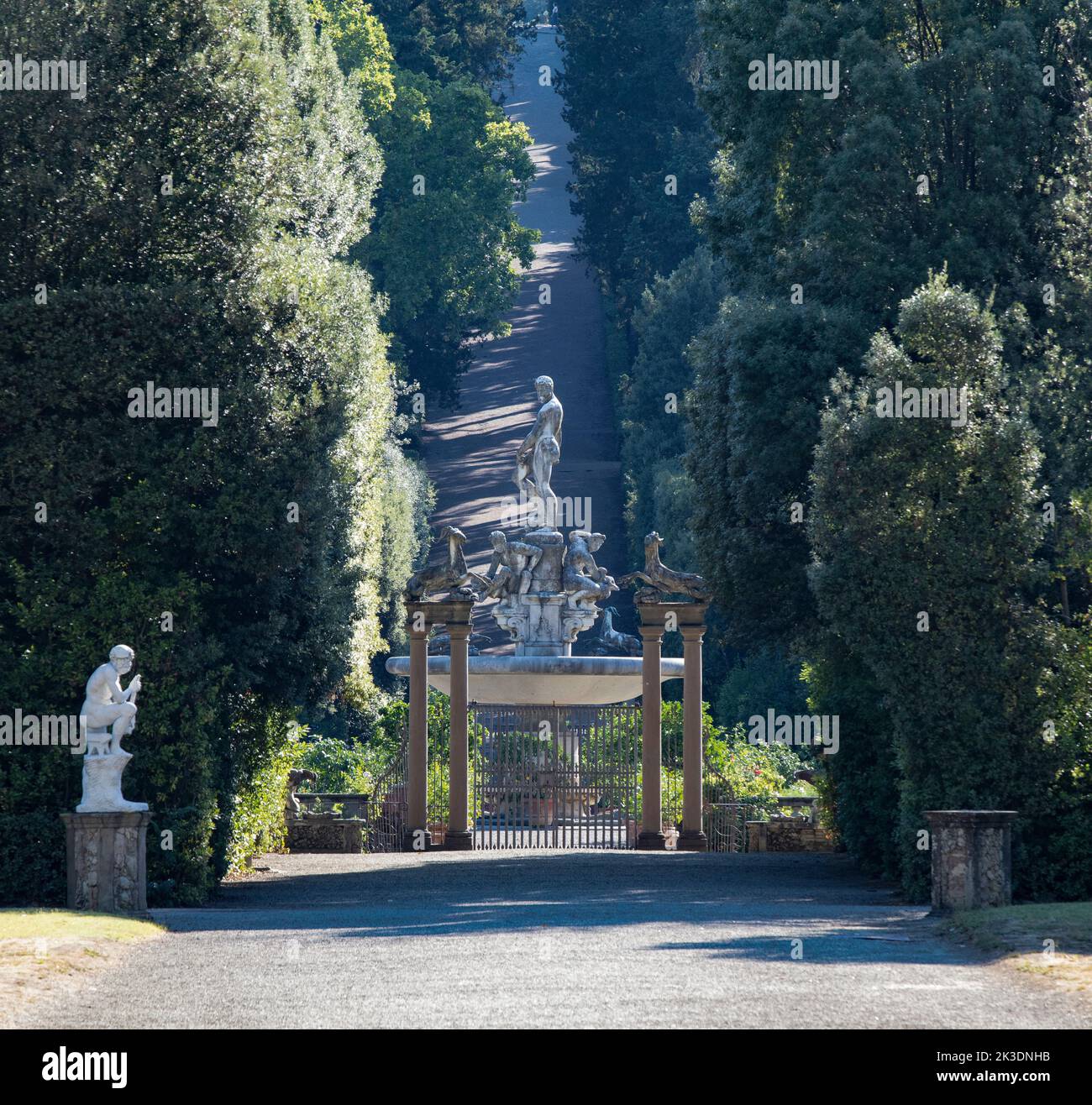 View of the Fountain of Oceanus on the Isolotto in the Boboli Gardens ...