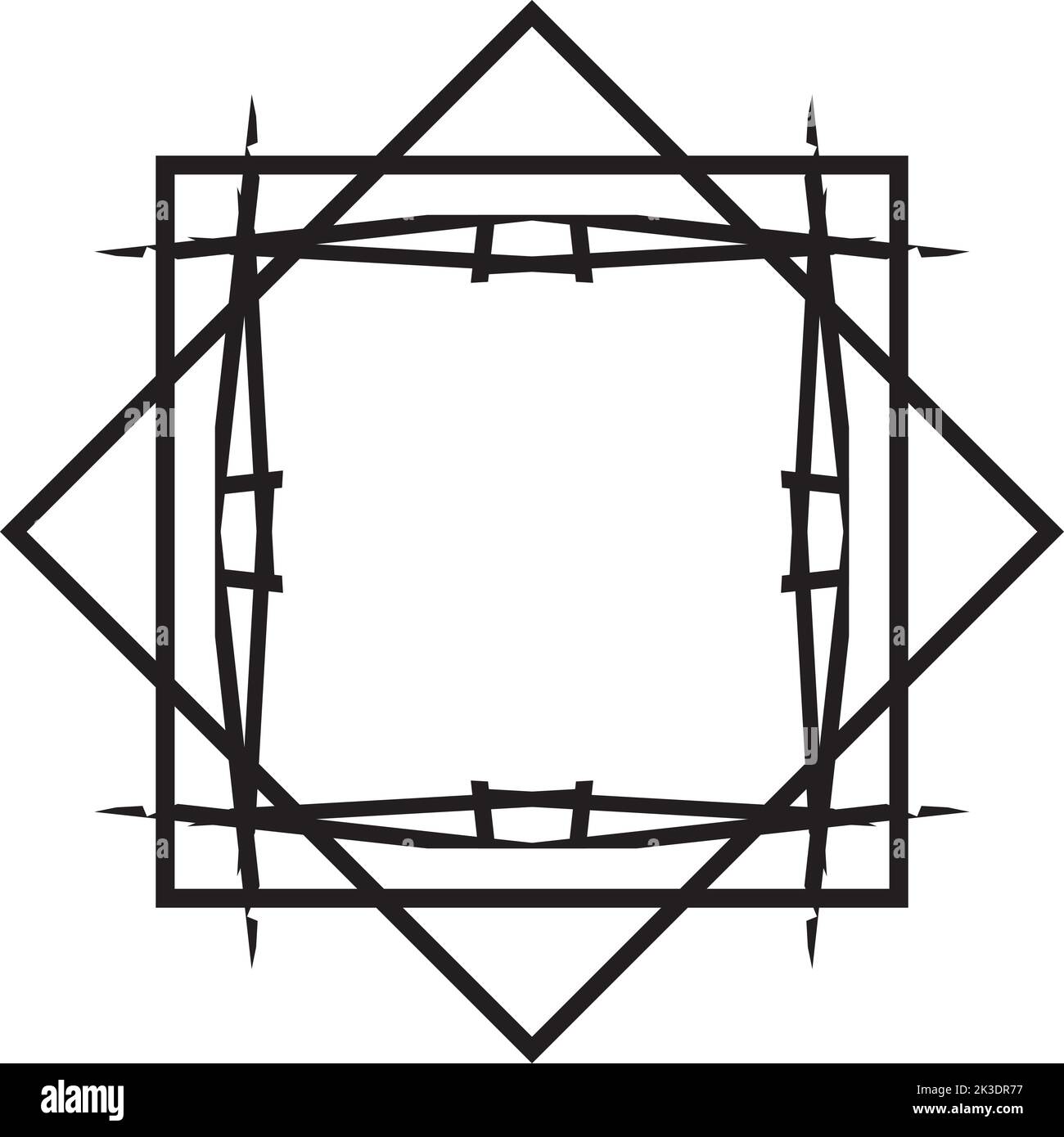 Abstract diamond isquare ntersected too psy frame in perspective black ...