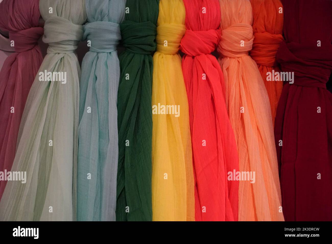 different colors rainbow flag scarf Stock Photo - Alamy