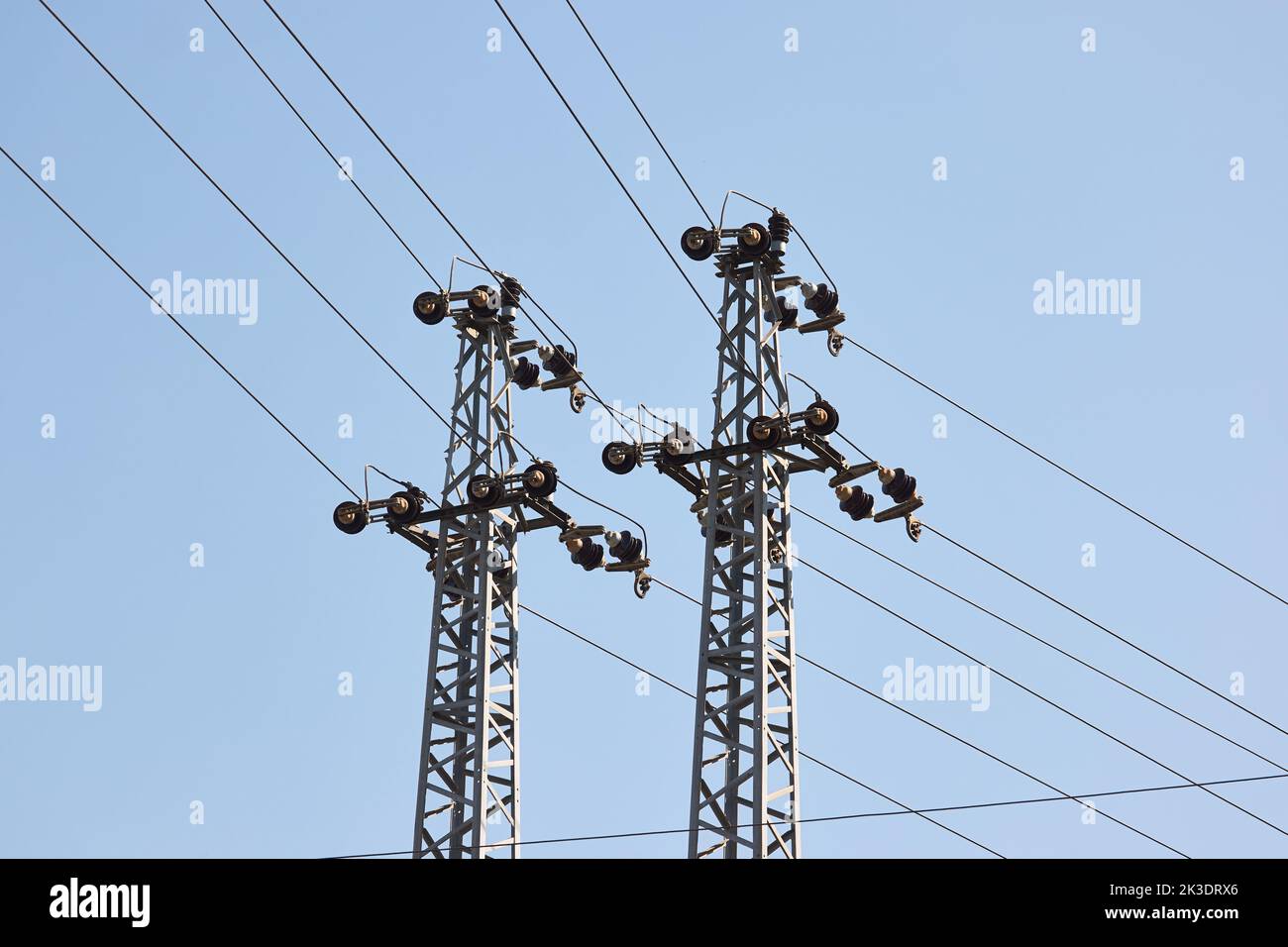 Electric line column Stock Photo - Alamy