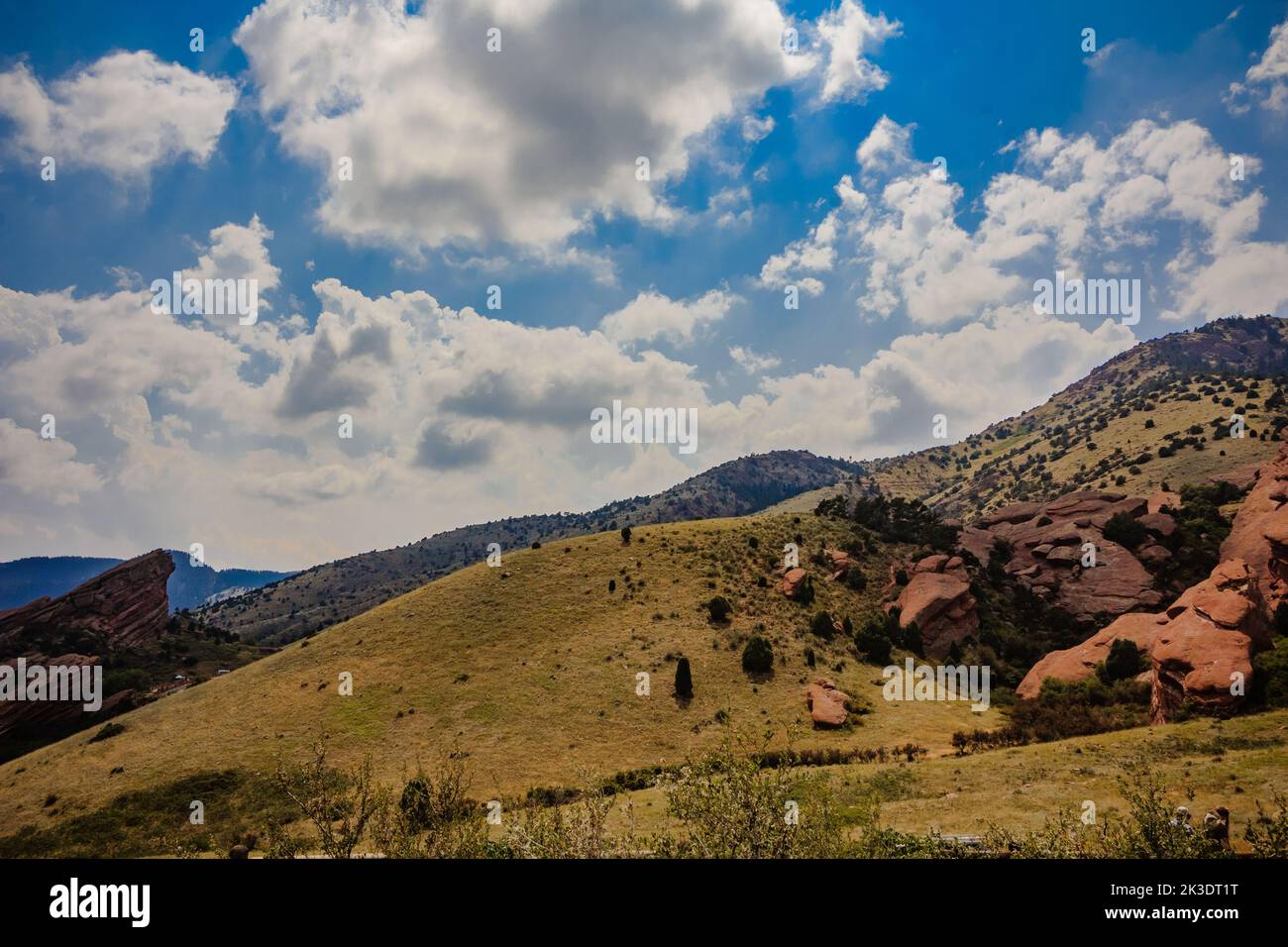 The beautiful landscape with rough rocks and hills. Red Rocks Park ...