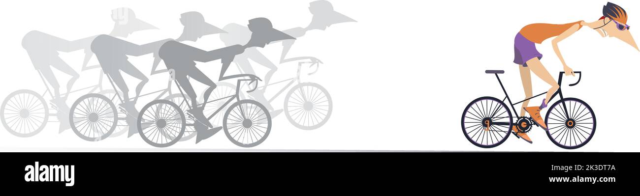 Illustration of cycling race. Cyclists in competition. Winner, Isolated ...