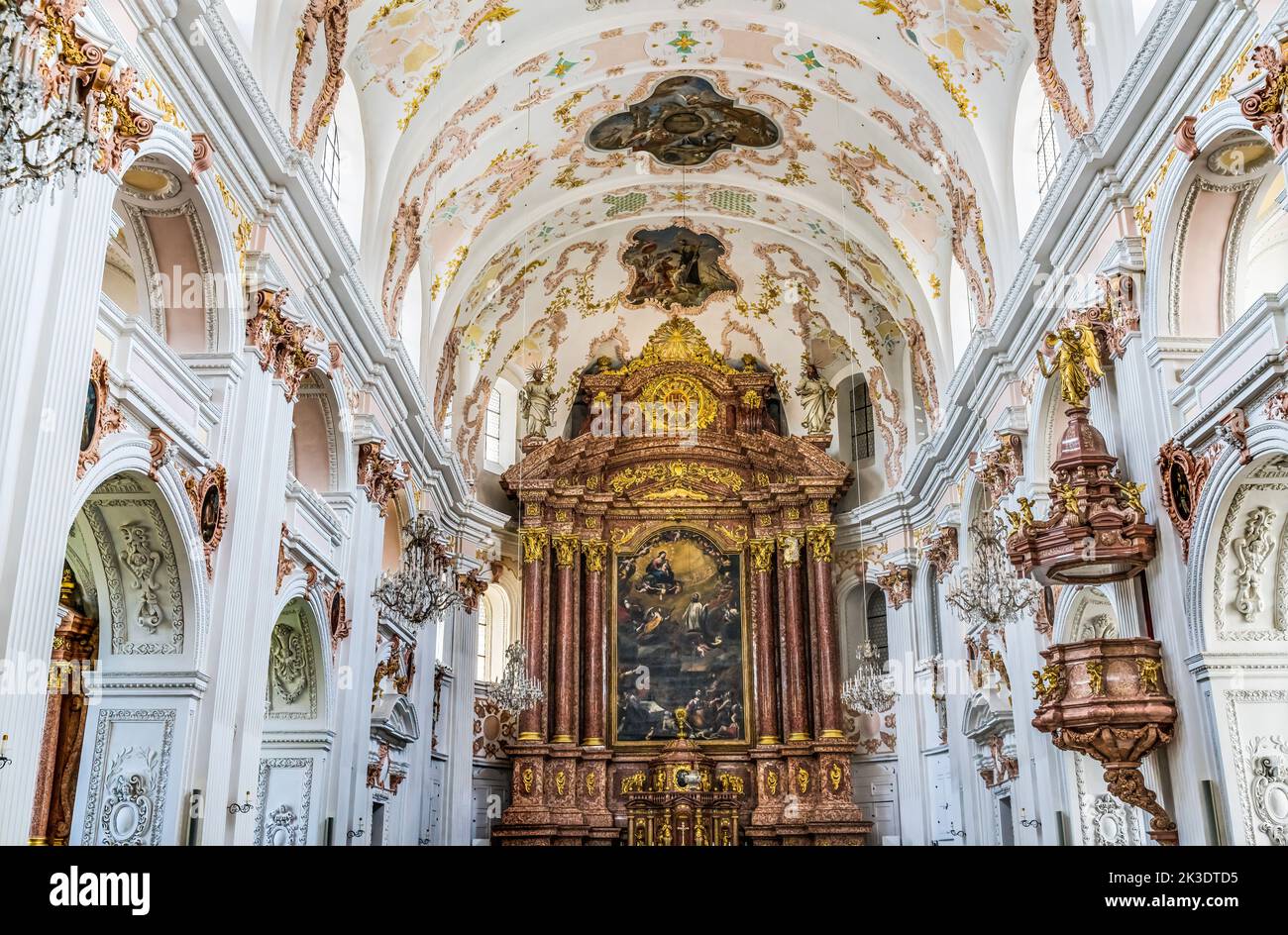 Colorful Jesuit Church Basilica Altar Lucerne Switzerland Church built ...