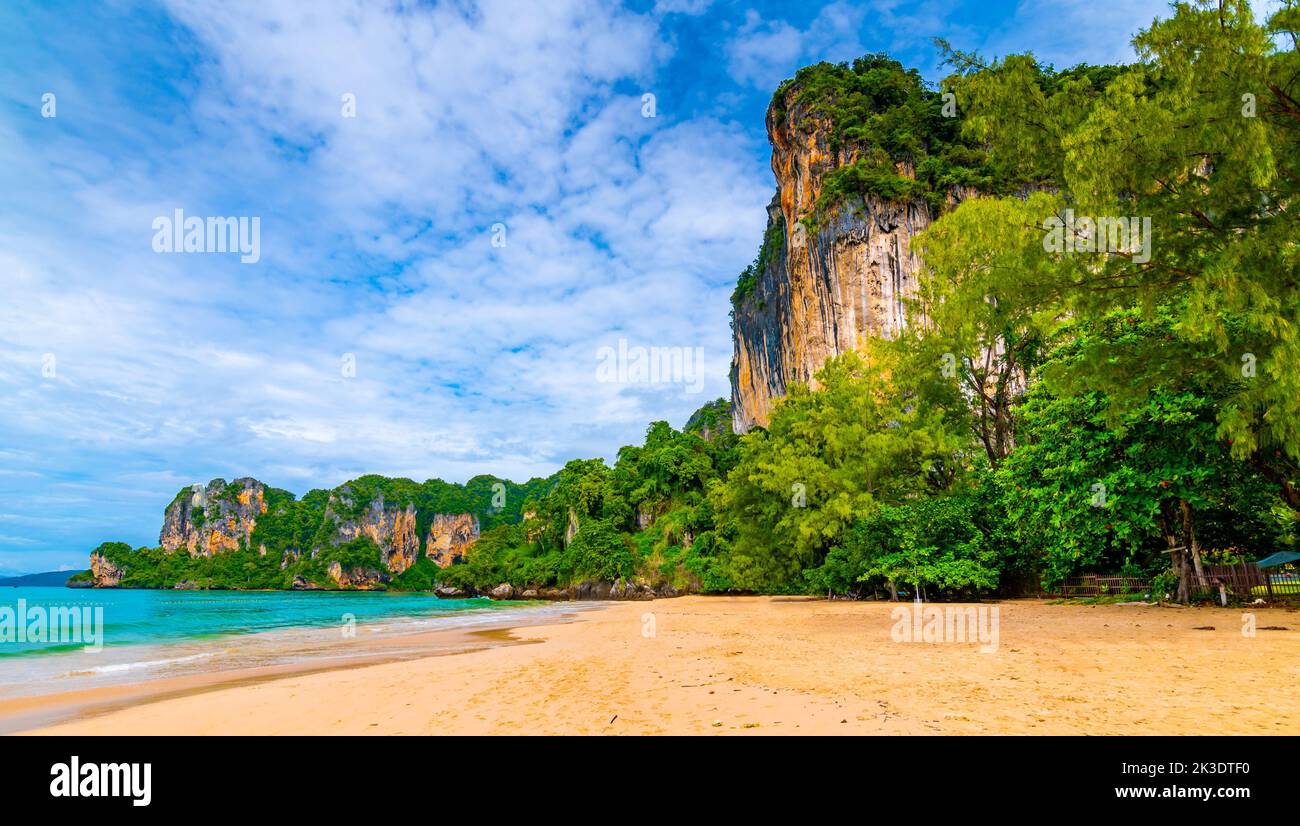 Panoramic view of Railay beach Krabi, Thailand. Beautiful tropical ...