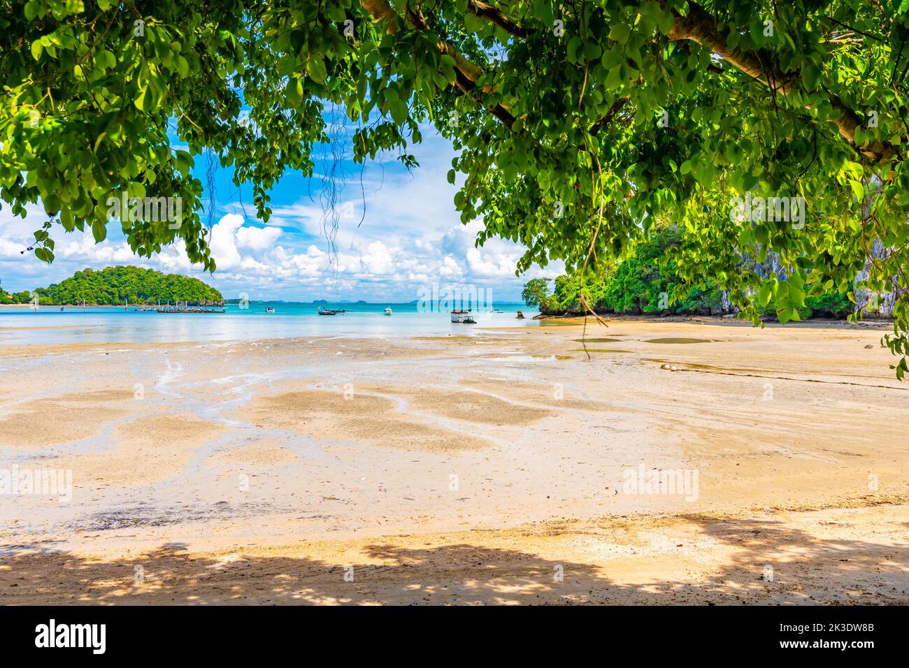 Panoramic view of east Railay beach, Krabi town, Thailand. View from ...