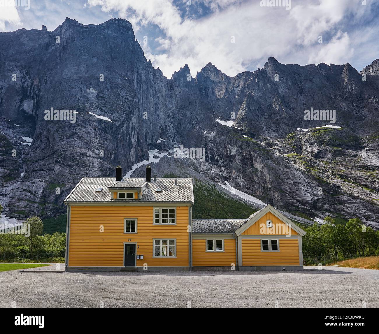 The Troll Wall or Trollveggen, Romsdalen valley, Rauma, Møre og Romsdal ...