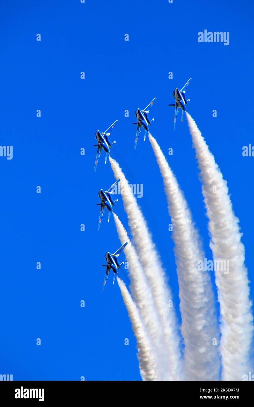 Japanese aerobatic team Blue Impulse display Stock Photo - Alamy