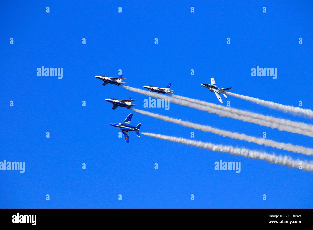 Japanese aerobatic team Blue Impulse display Stock Photo - Alamy