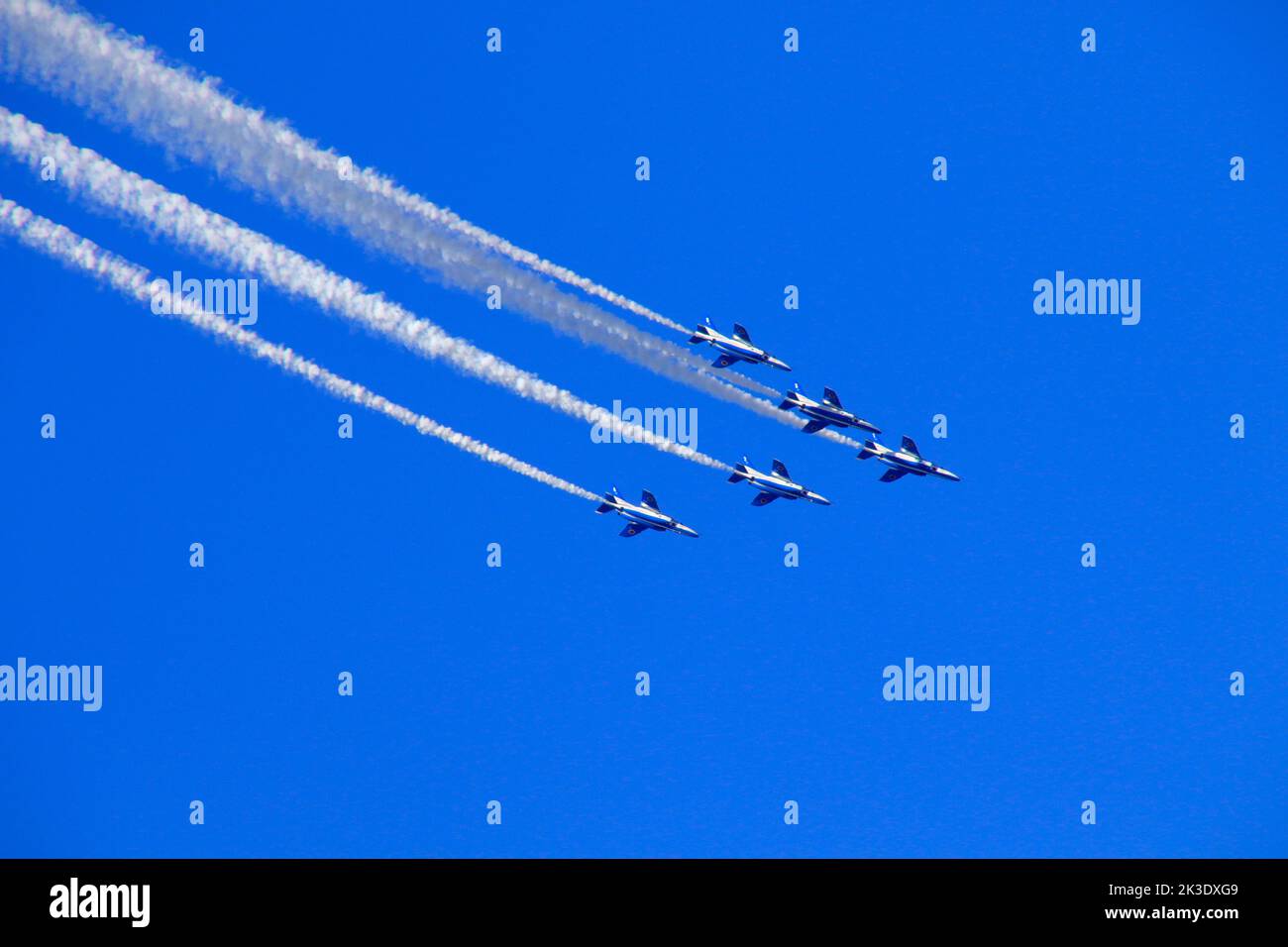 Japanese aerobatic team Blue Impulse display Stock Photo - Alamy