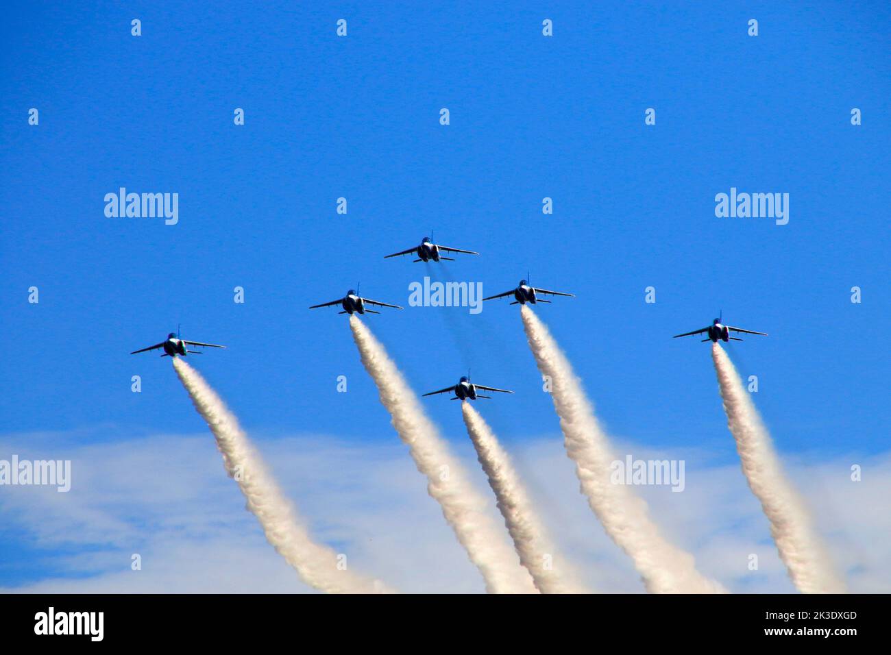 Japanese aerobatic team Blue Impulse display Stock Photo - Alamy