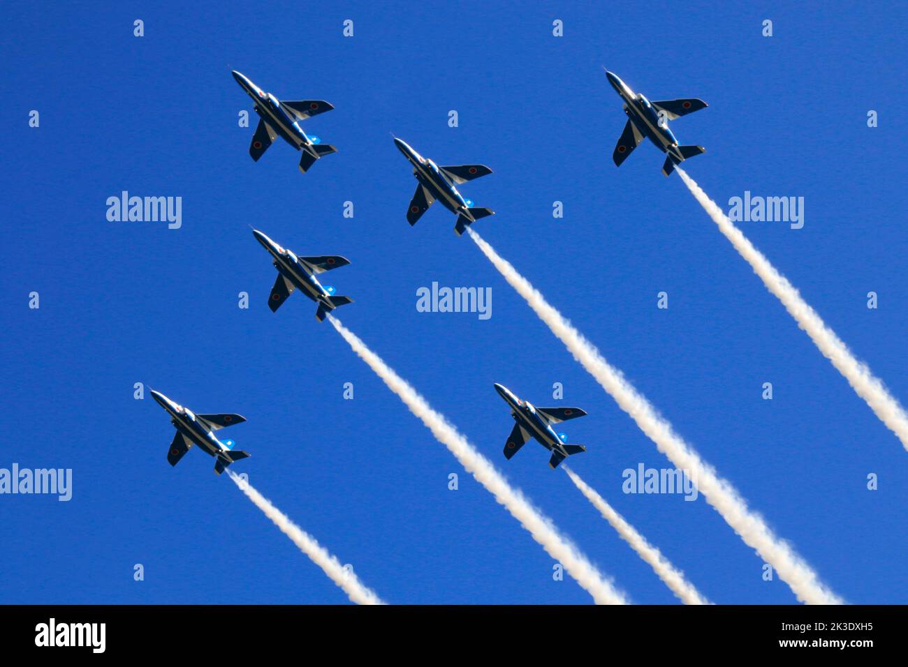 Japanese aerobatic team Blue Impulse display Stock Photo - Alamy