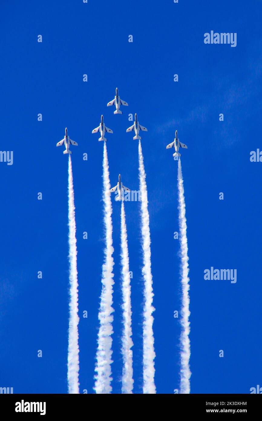 Japanese aerobatic team Blue Impulse display Stock Photo - Alamy