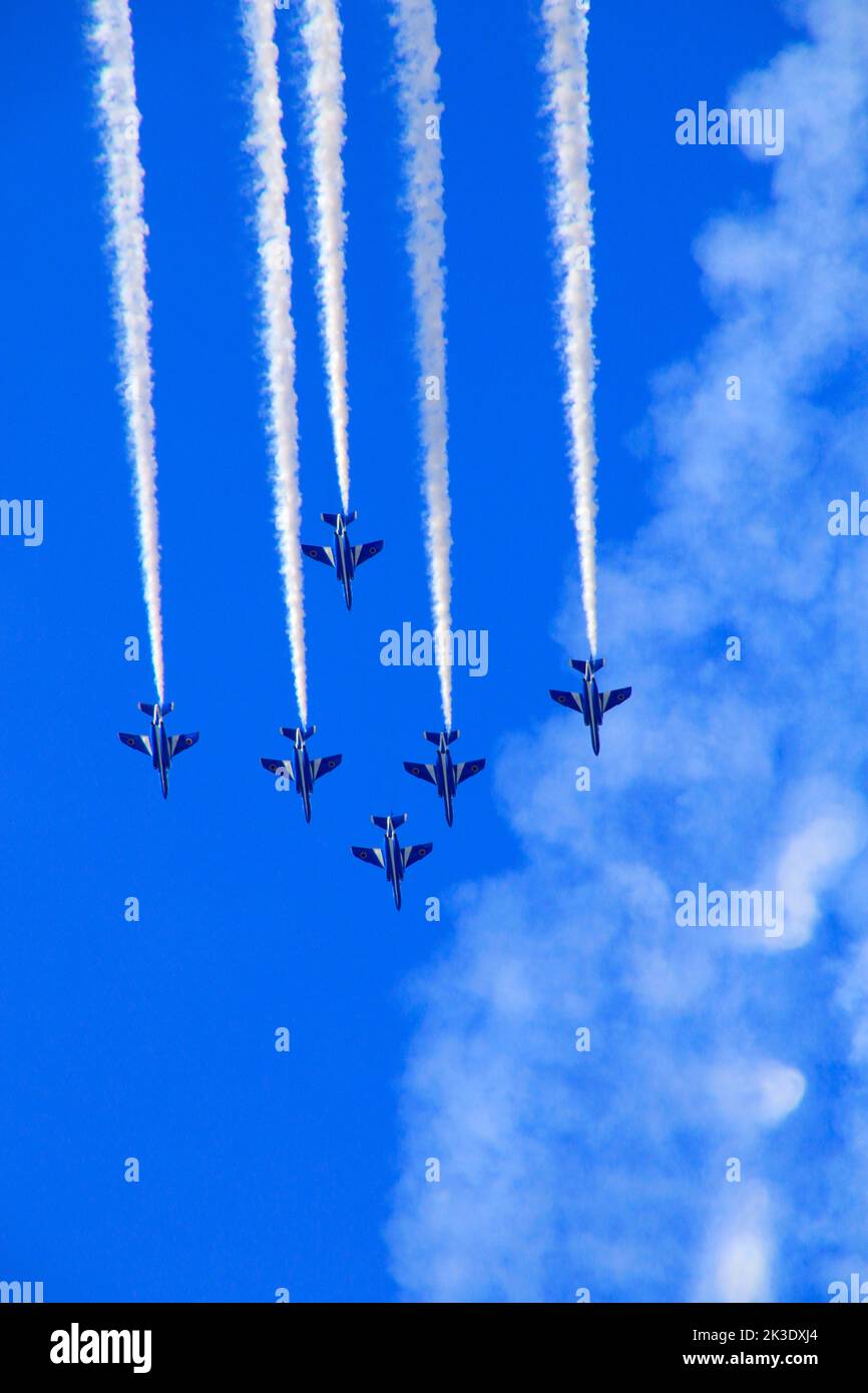 Japanese aerobatic team Blue Impulse display Stock Photo - Alamy