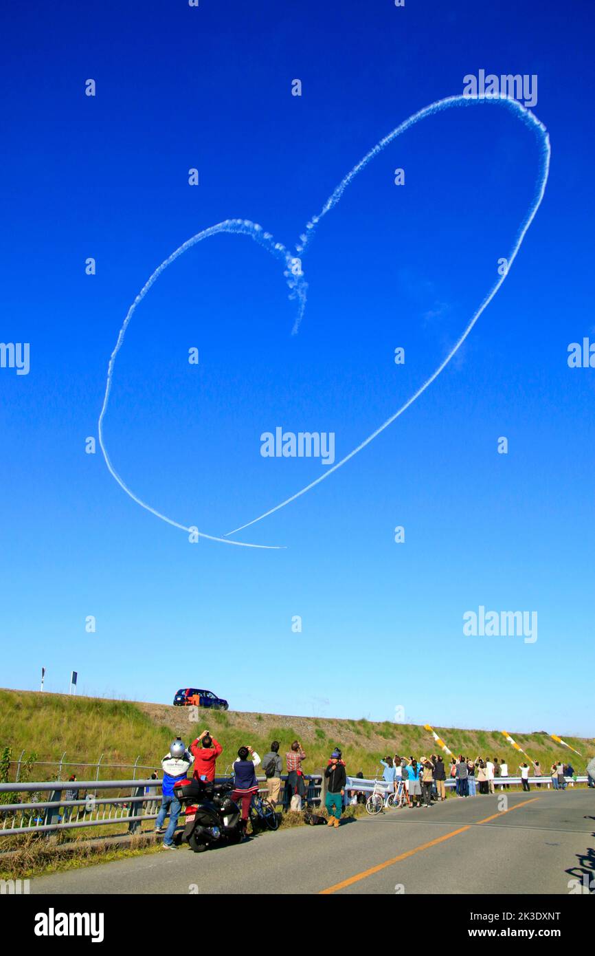 Japanese aerobatic team Blue Impulse display Stock Photo - Alamy
