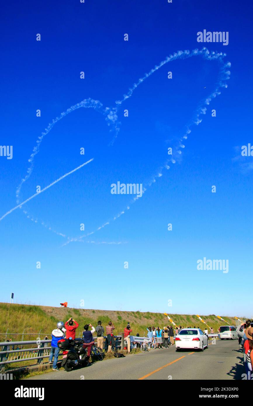 Japanese aerobatic team Blue Impulse display Stock Photo - Alamy