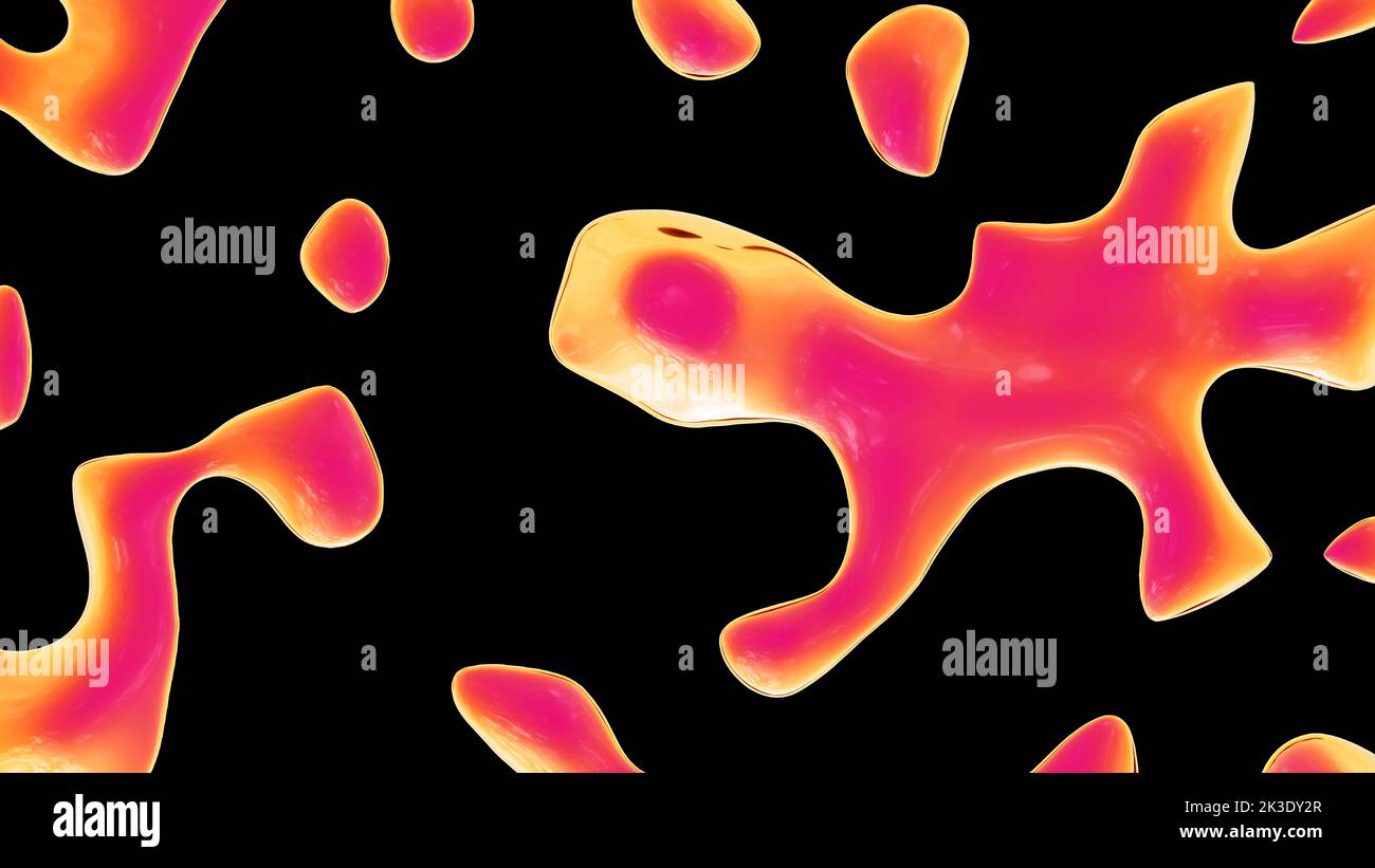 Fluid metallic drops y2k reddish background. Dynamic iridescent ...