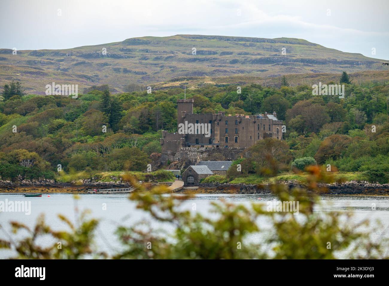 Dunvegan Castle home of the Macleod Caln, on the shores of Loch ...