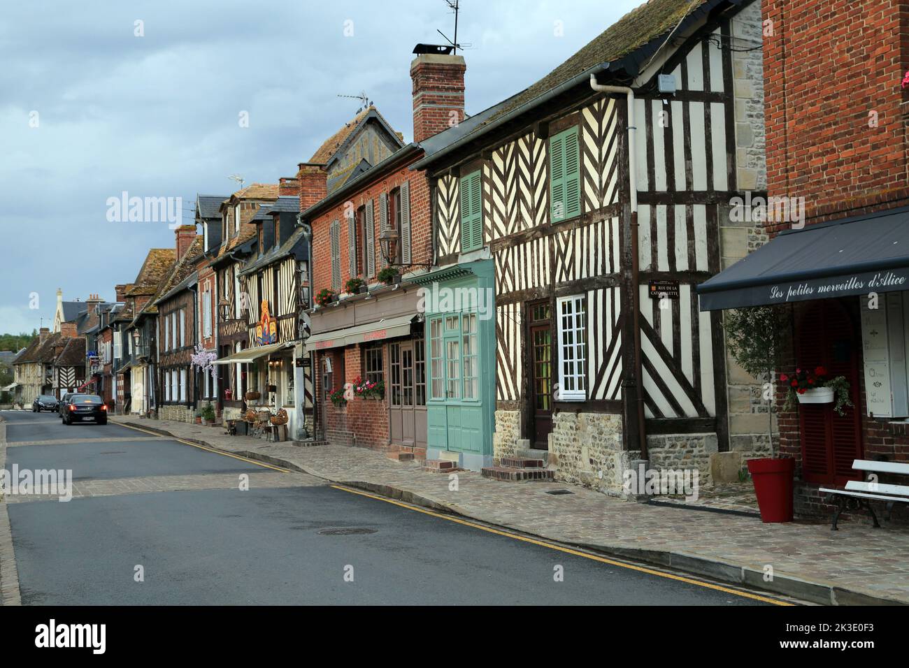 Half timbered colombage buildings in Place Michel Vermughen, Beuvron en ...