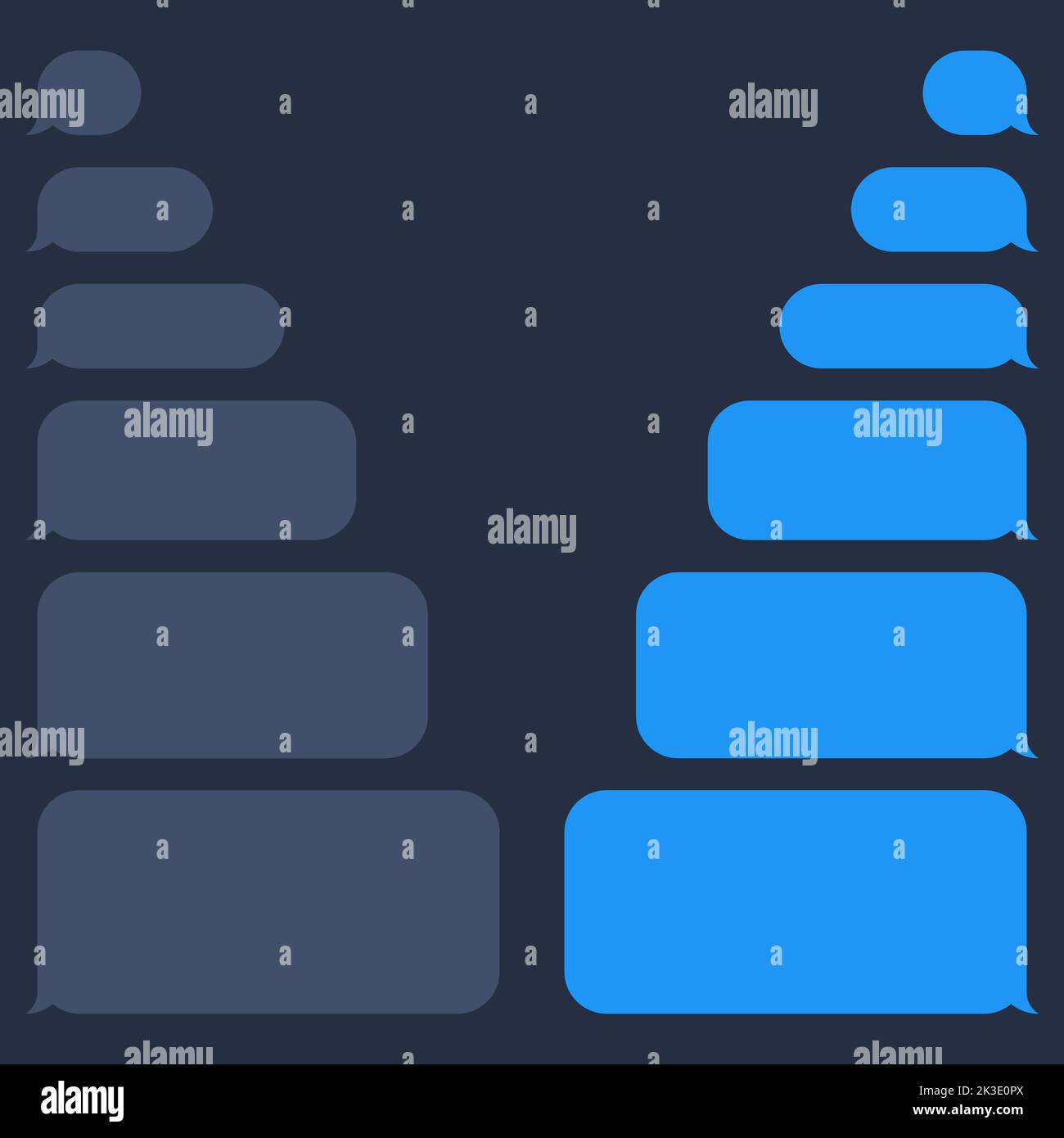 Blank various message bubbles. Chat or messenger speech bubble. SMS ...