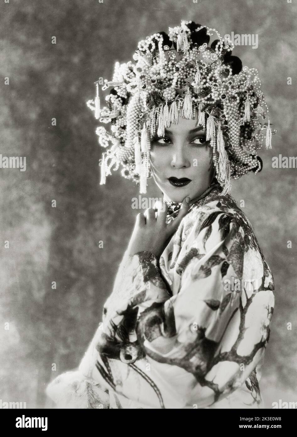 Dolores del Rio wearing a ornate headress, circa 1930. (THA File ...