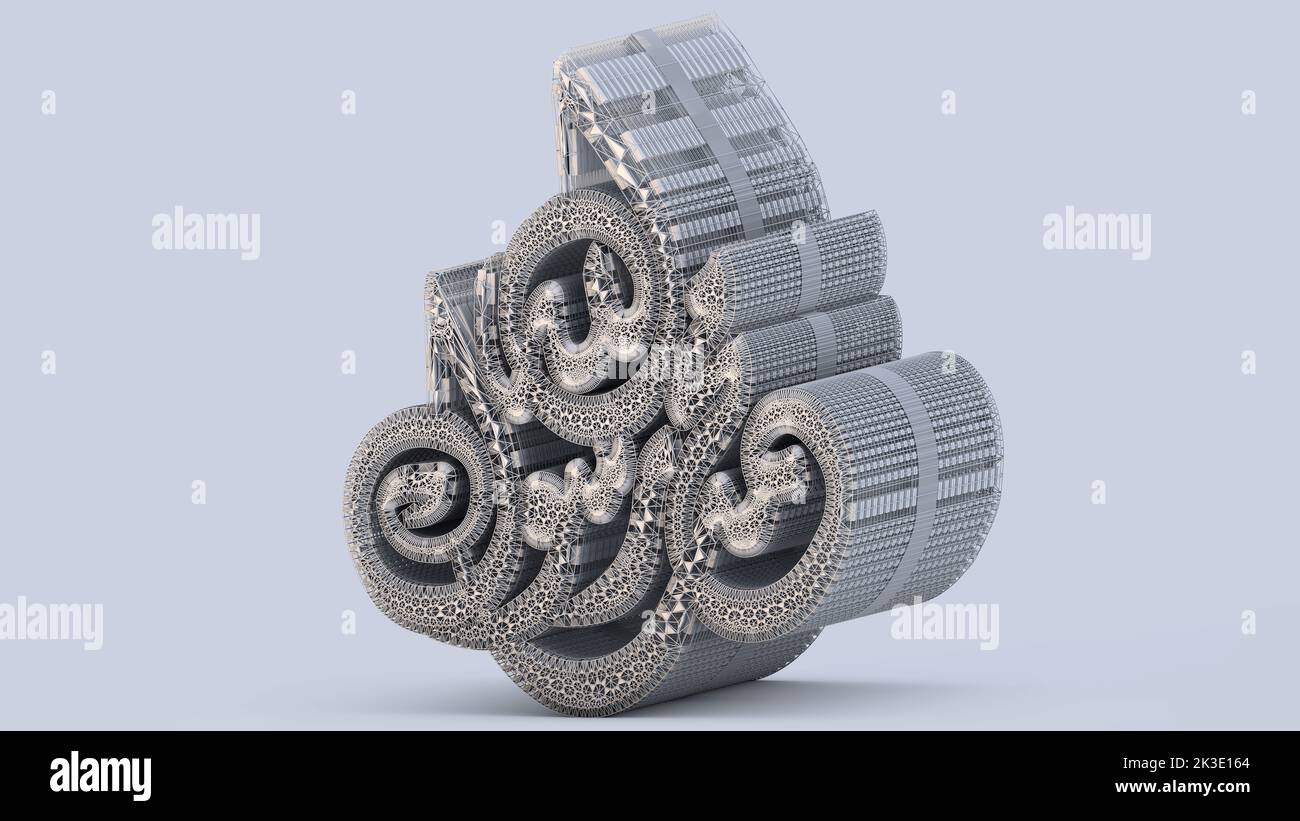 A 3D Illustration in Arabic of the most pious name of the greatest ...
