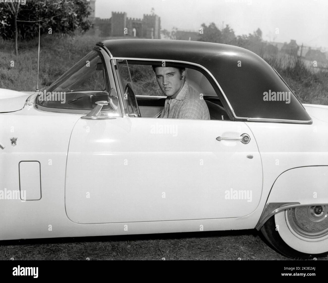 Elvis Presley in a 1955 Ford Thunderbird, circa 1956. (THA File ...