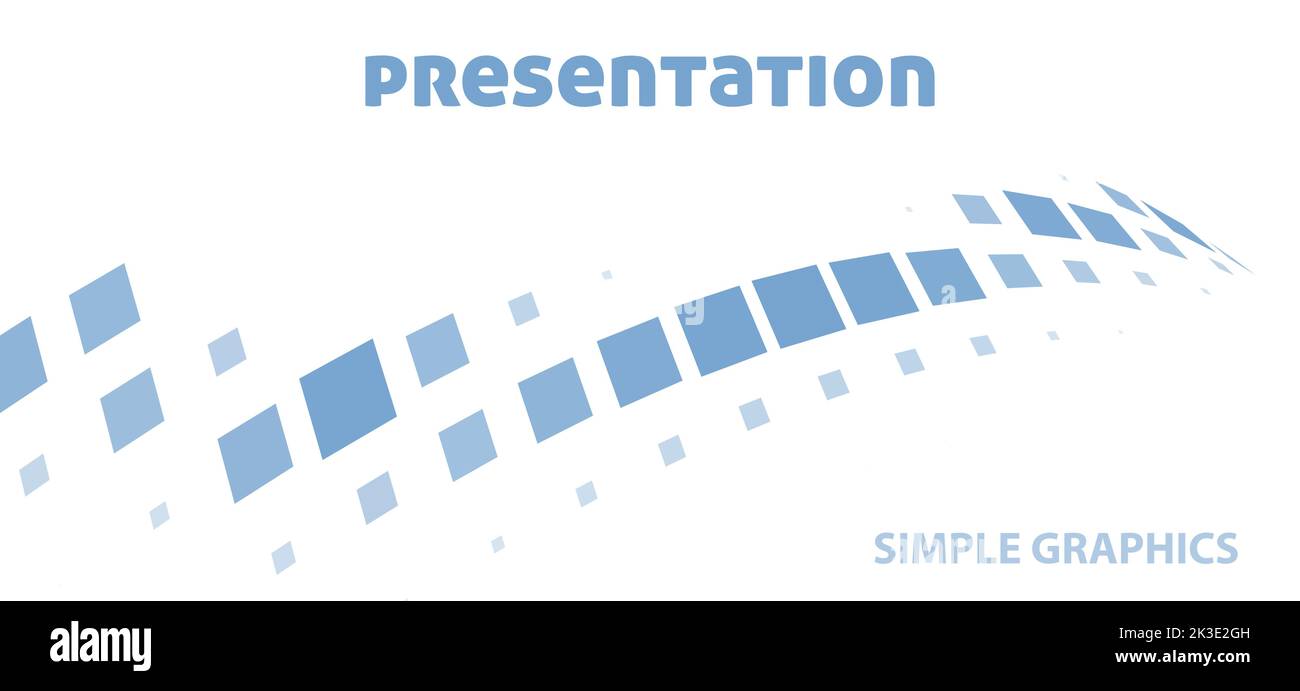 Abstract Presentation Template With Curved Rows Of Blue Squares Simple Vector Graphics Stock 