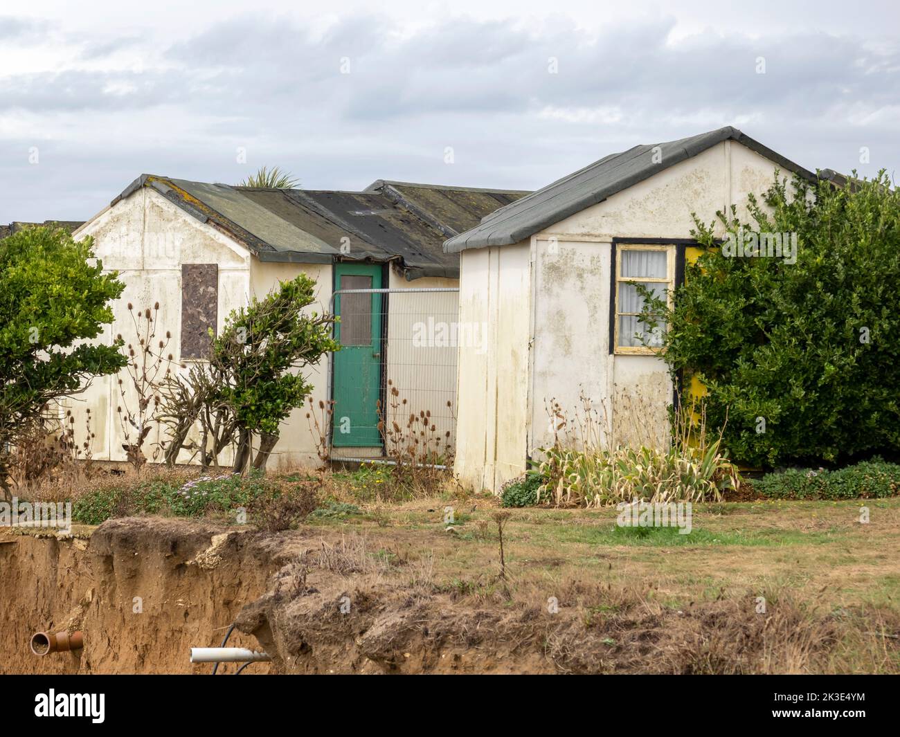 Collapsing soft coastal cliffs at Atherfield point on the Isle of White ...