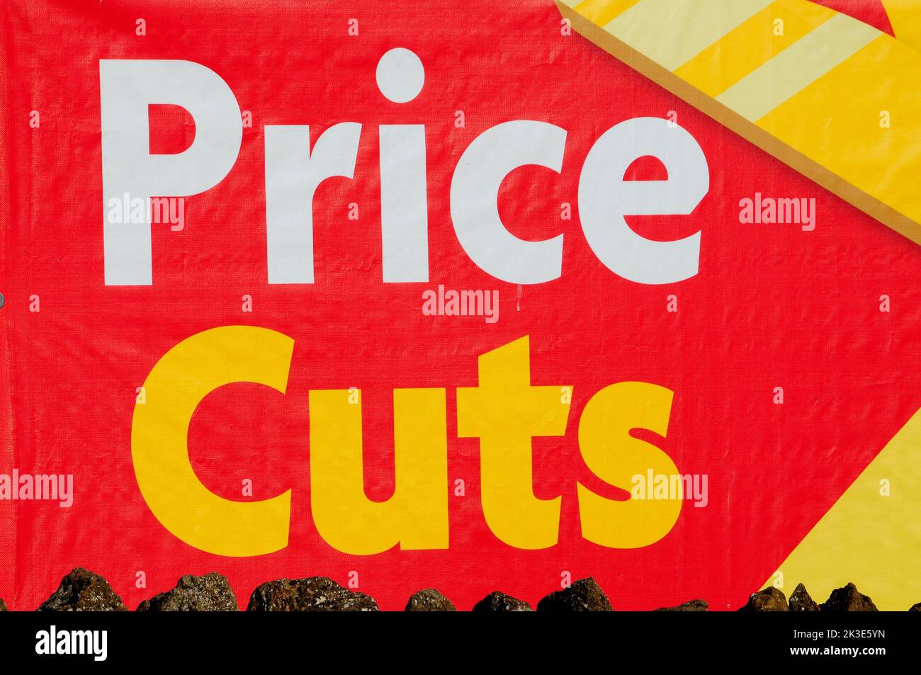 Price cuts sign outside Morrisons supermarket Stock Photo - Alamy