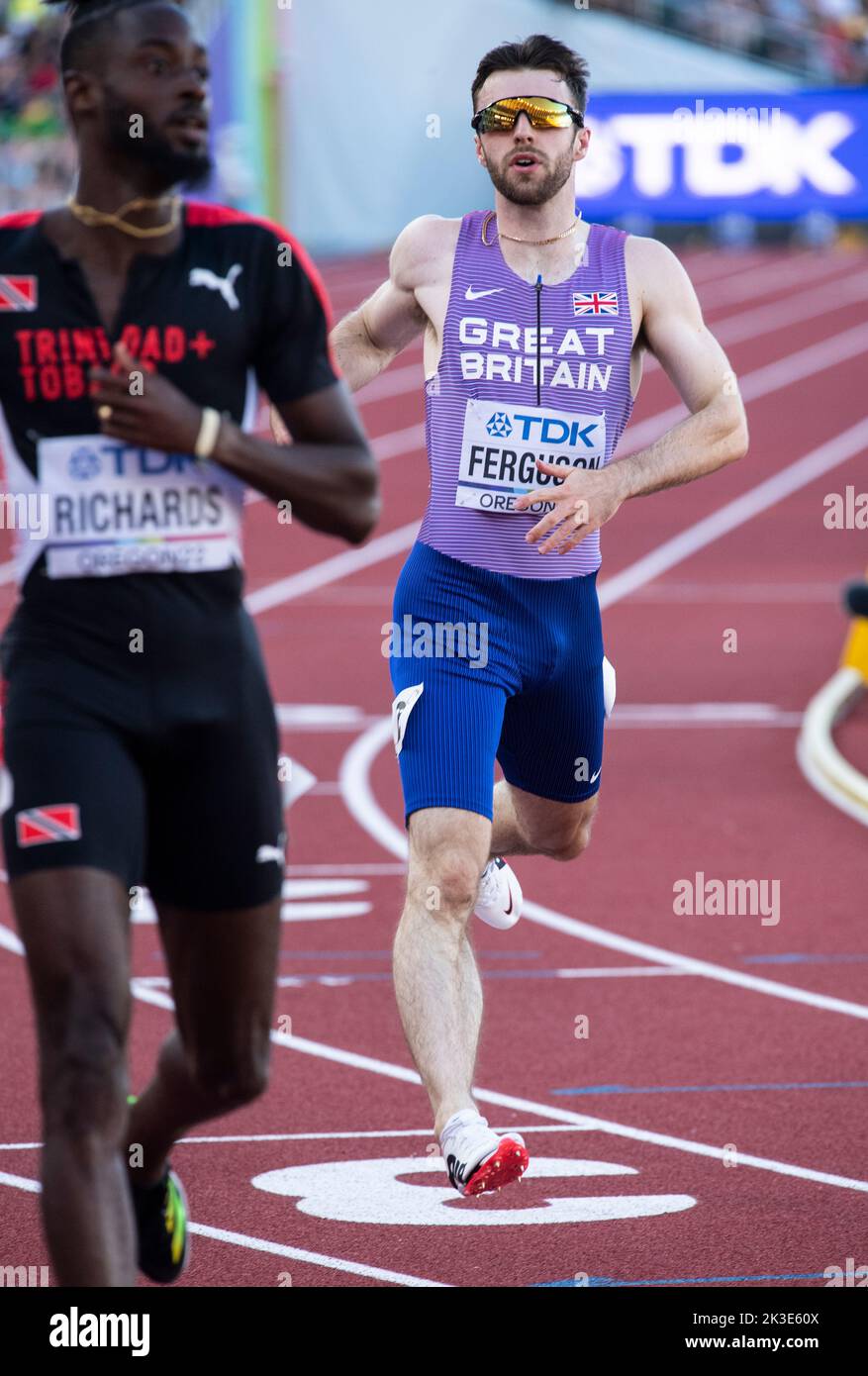 Joe Ferguson of GB&NI competing in the men’s 200m semi final at the ...