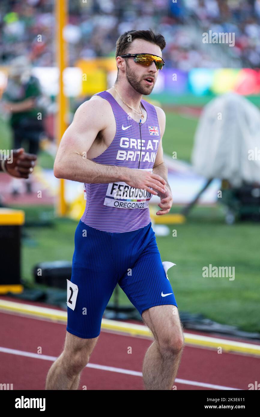 Joe Ferguson of GB&NI competing in the men’s 200m semi final at the ...
