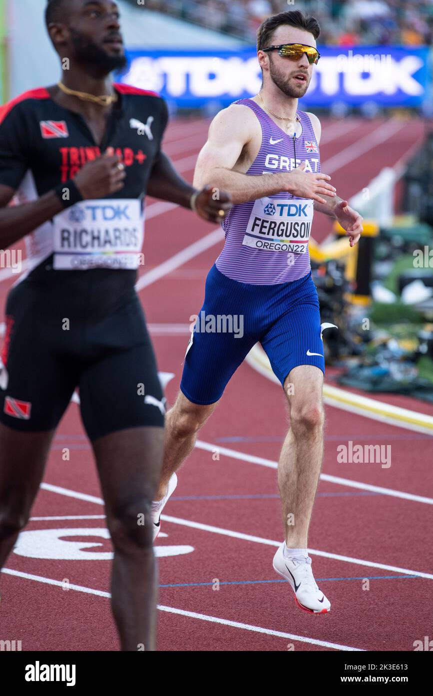 Joe Ferguson of GB&NI competing in the men’s 200m semi final at the ...
