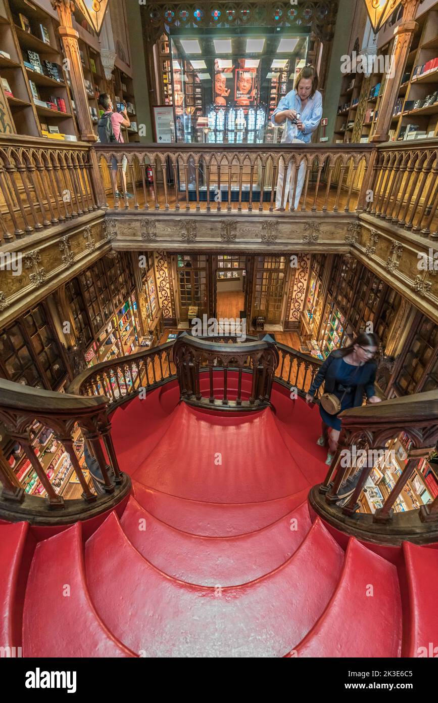 Porto, Portugal - September 23, 2022: Staircase of Livraria Lello ...