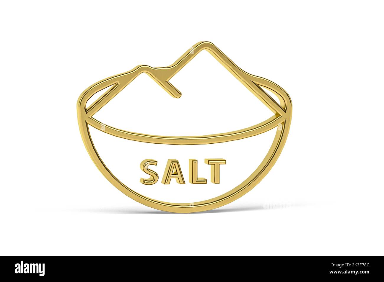 Golden 3d salt icon isolated on white background - 3d render Stock ...