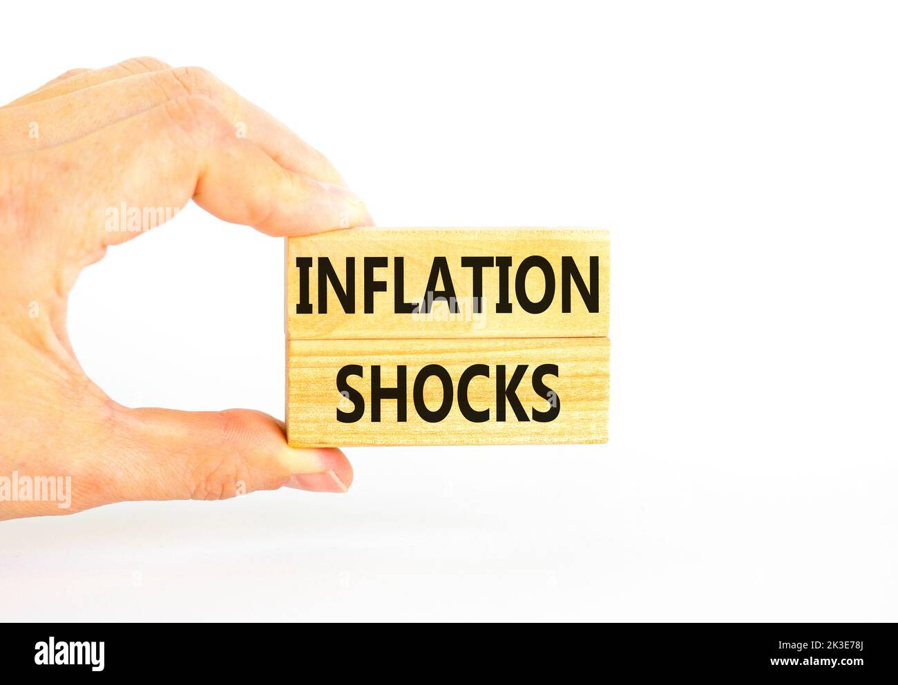 Inflation shocks symbol. Concept words Inflation shocks on wooden ...