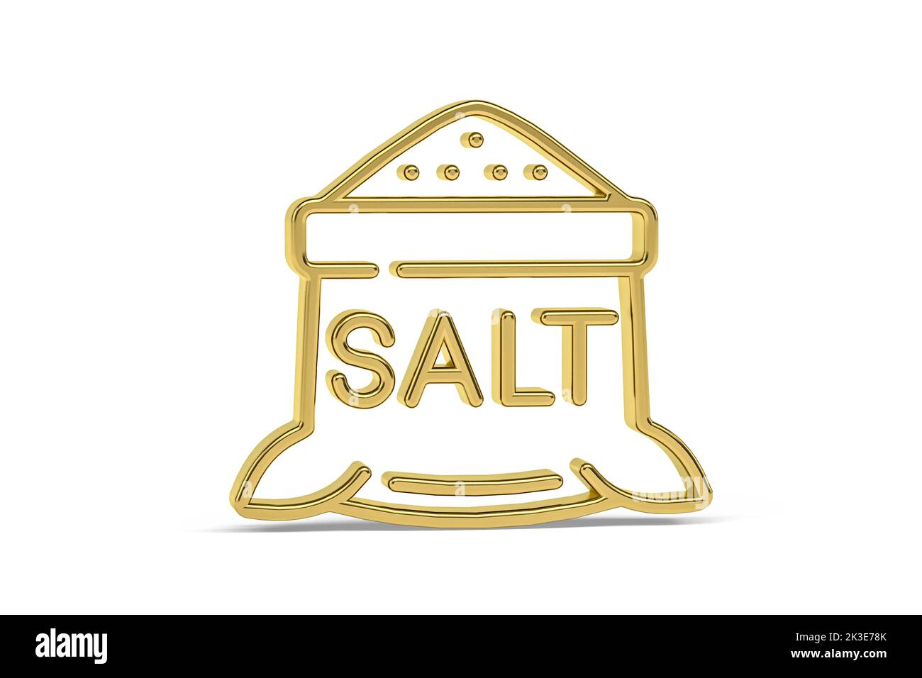 Golden 3d salt icon isolated on white background - 3d render Stock ...