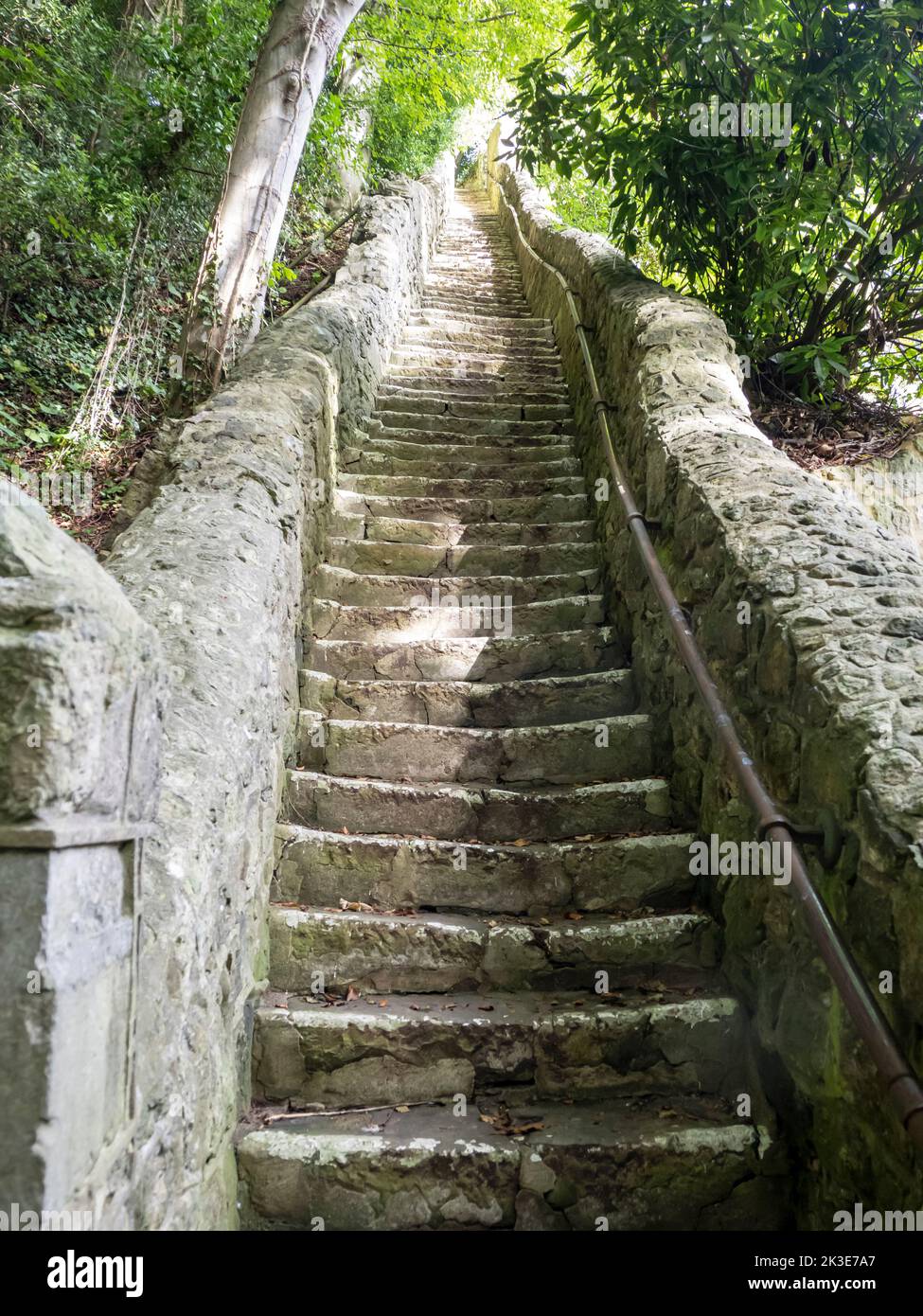 The Devils Chimney, steps from Bonchurch to The Pitts, Ventnor, Isle of White Stock Photo - Alamy