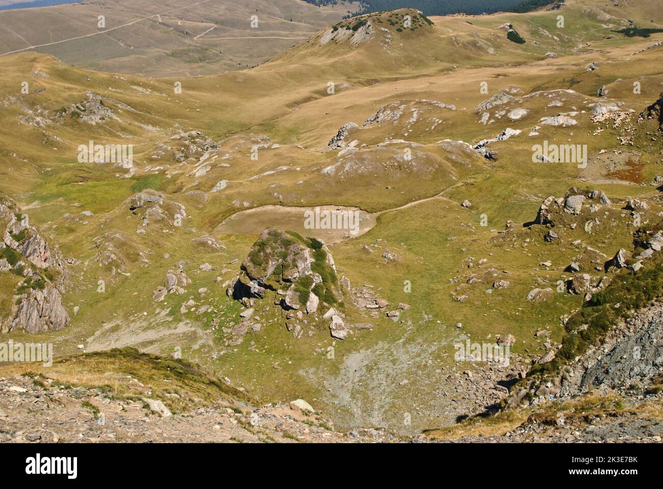 Dry lake in the mountains Parang, Romania Stock Photo - Alamy
