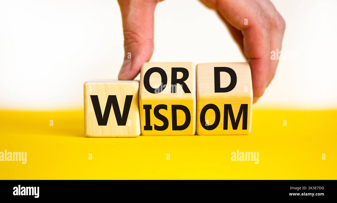 Wisdom word symbol. Concept words Wisdom word on wooden cubes ...