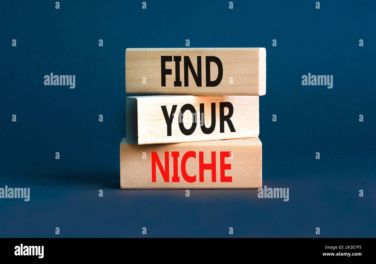 Find your niche symbol. Concept words Find your niche on wooden blocks ...